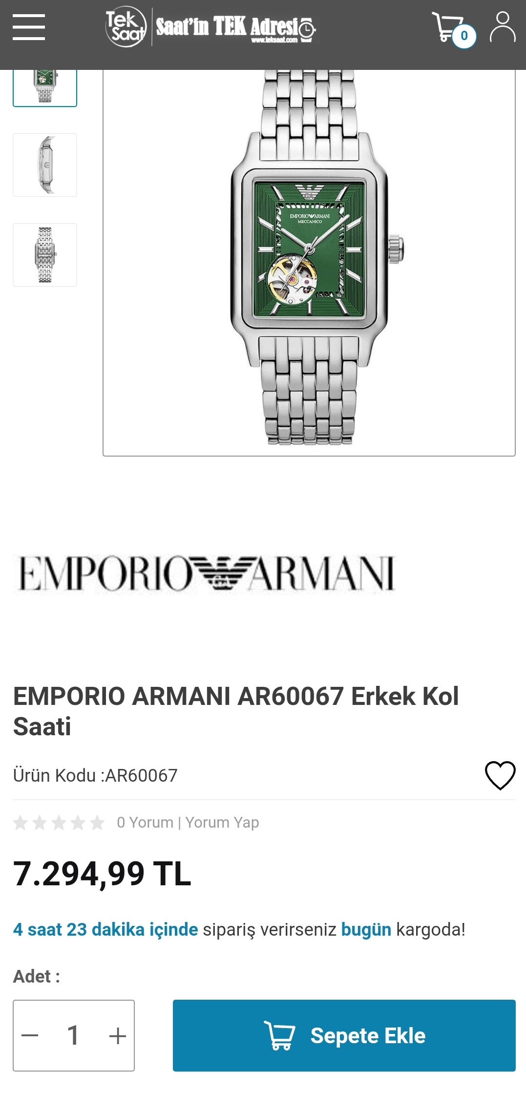 EMPORIO ARMANI AR60067 Erkek Kol Saati 7300TL | DonanımHaber Forum