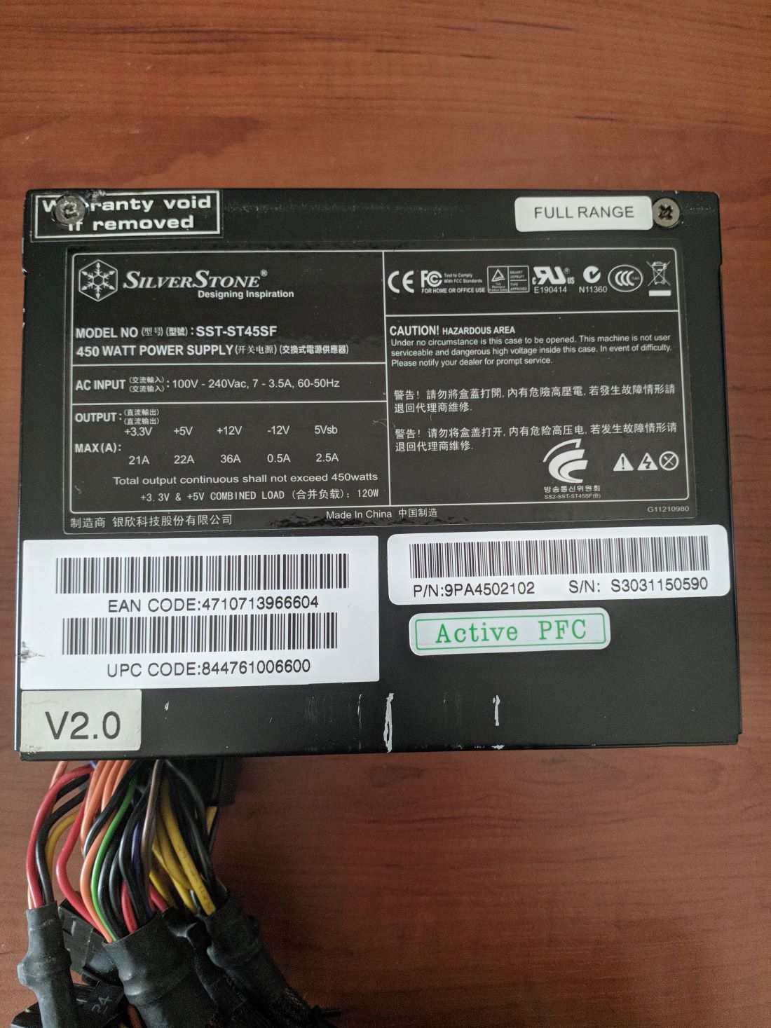 Silverstone SST-ST45SF V2.0 80+Bronze 450W SFX Güç kaynağı (satıldı ...